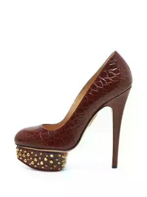 CHARLOTTE OLYMPIA Paloma Spiked Platform Pumps - Brown