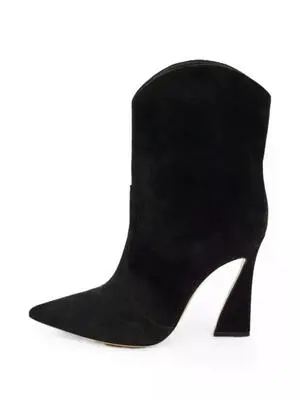 GIANVITO ROSSI Pointed-toe Suede Ankle Boots - Black