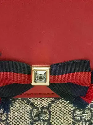 Gucci Gg Supreme Crystal-bow Wallet