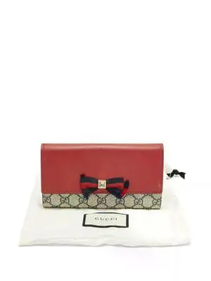 Gucci Gg Supreme Crystal-bow Wallet