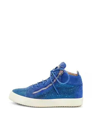 GIUSEPPE ZANOTTI Kriss Crystal-embellished Sneakers - Blue