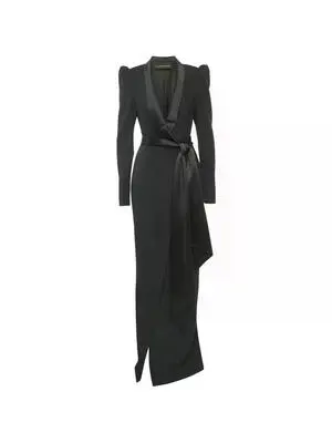 Alexandre Vauthier Satin Maxi Dress - Black