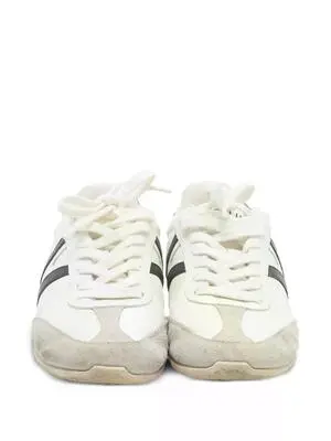 Celine Lace-up Suede Panel Sneakers - White
