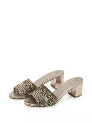 GINA Loren Crystal-embellished Sandals - Silver