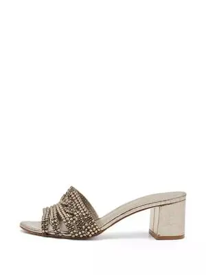 GINA Loren Crystal-embellished Sandals - Silver
