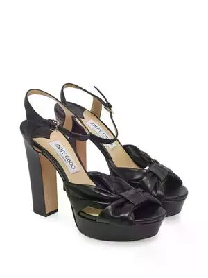 JIMMY CHOO Heloise Knot Sandals - Black