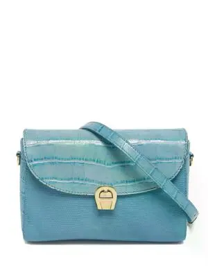 AIGNER Genoveva Embossed-leather Crossbody Bag - Blue