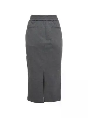 Brunello Cucinelli Drawstring Pencil Midi Skirt