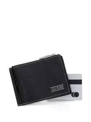 Guess Boston Logo-plaque Pebbled-leather Wallet