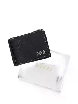 Guess Boston Logo-plaque Pebbled-leather Wallet
