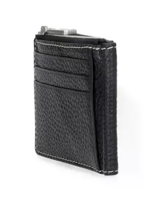 Guess Boston Logo-plaque Pebbled-leather Wallet - Black