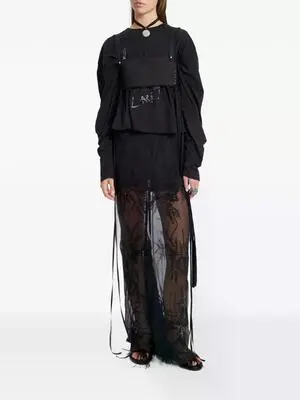 ANN DEMEULEMEESTER Sheila Embroidered Crepon Skirt