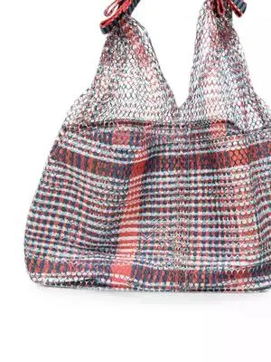 ÉPICE Elziver Check-pattern Mesh Shoulder Bag