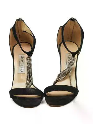 JIMMY CHOO Viola Crystal Fringe Sandals