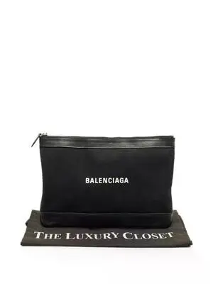 Balenciaga Navy Clip Pouch