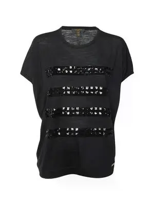 LOUIS VUITTON Sequin-embellished T-shirt - Black