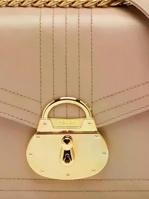 Prada Lock Flap Leather Shoulder Bag