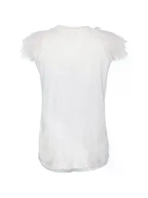 Red Valentino Tulle-sleeve Crew Neck T-shirt