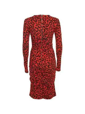 Dolce & Gabbana Animal-print Ruched Midi Dress