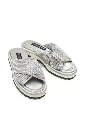 Dolce & Gabbana Crystal-embellished Crossover Sandals