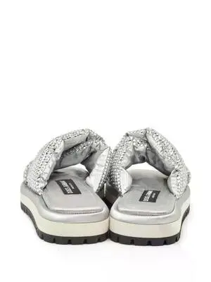 Dolce & Gabbana Crystal Embellished Crossover Platform Sandals