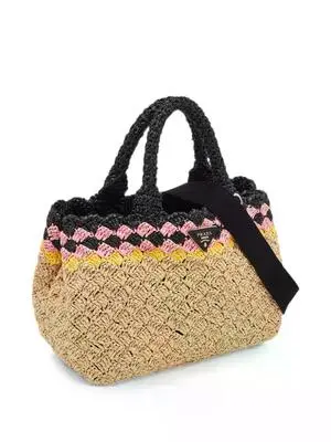 Prada Canapa Crochet Tote Bag