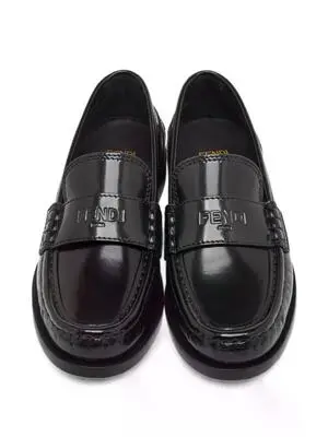 Fendi Logo-embossed Brushed Loafers