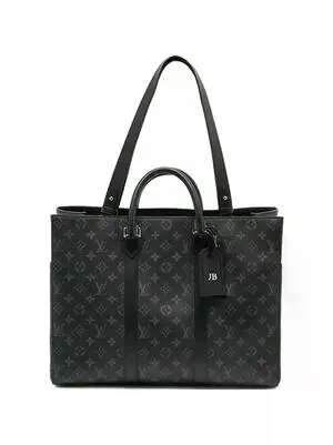 LOUIS VUITTON Sac Plat 24h Monogram Eclipse Tote Bag - Black