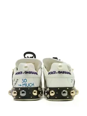 Dolce & Gabbana Graffiti-print Studded Sneakers