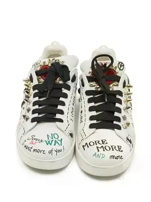 Dolce & Gabbana Graffiti-print Studded Sneakers