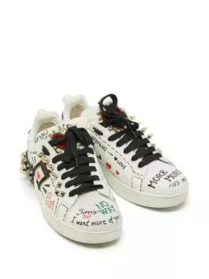 Dolce & Gabbana Graffiti-print Studded Sneakers