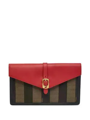Fendi Pequin Stripe Clutch Bag - Red
