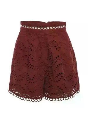 Zimmermann Broderie Anglaise Shorts - Red
