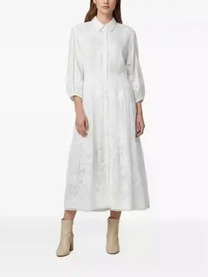 Maje Buttoned Midi Dress - White