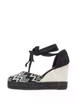 Missoni Zigzag Ankle Wrap Platform Wedge Sandals
