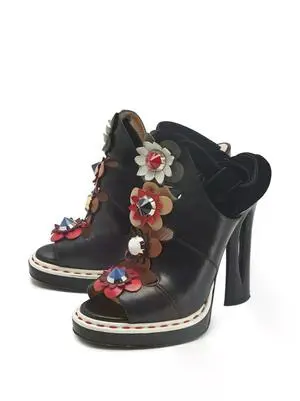 Fendi Floral-appliqué Ankle-straps Sandals