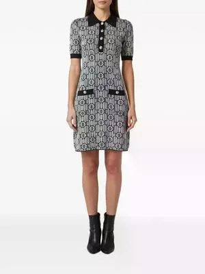 Maje Geometric Print Knit Mini Dress - White