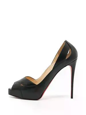 CHRISTIAN LOUBOUTIN Academia Leather Peep Toe Pumps