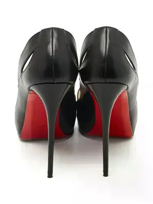CHRISTIAN LOUBOUTIN Academia Leather Peep Toe Pumps