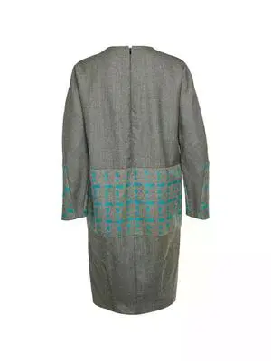 Fendi Abstract-print Long-sleeve Shift Midi Dress
