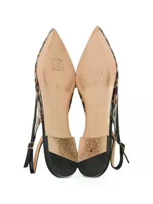 GIANVITO ROSSI Animal-print Slingback Ballet Flats
