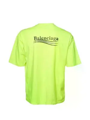 Balenciaga Logo Graphic Cotton T-shirt - Yellow