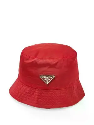 Prada Enamel Triangle Logo Bucket Hat