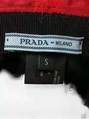 Prada Enamel Triangle Logo Bucket Hat