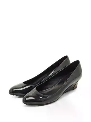TOD'S Leather Wedge Pumps - Blue