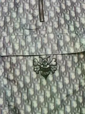 Dior X Stüssy Blurred Oblique Quarter-zip Hoodie