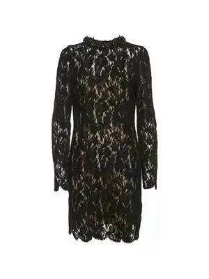 LANVIN 2014 Bead-embellished Lace Mini Dress