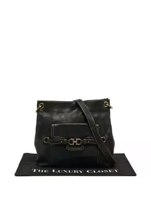FERRAGAMO Gancini Leather Shoulder Bag