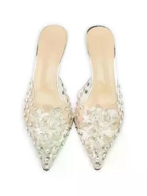 Mach & Mach Crystal-embellished Pointed Toe Mules