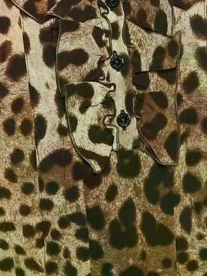 Dolce & Gabbana Leopard-print Ruffled Blouse